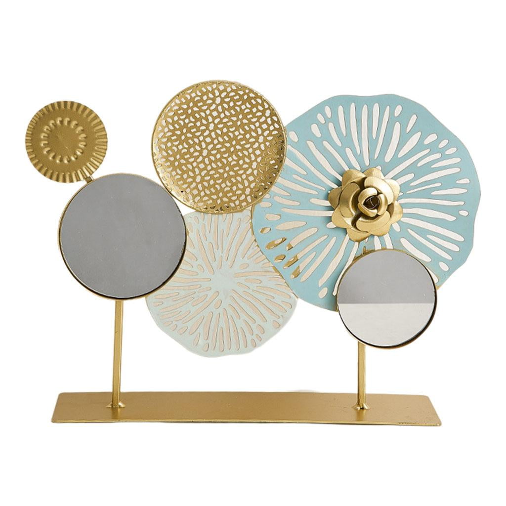 Chic Shabby Round Metal Wall decor for art Tabletop Statues 35.5x9x26cm ...