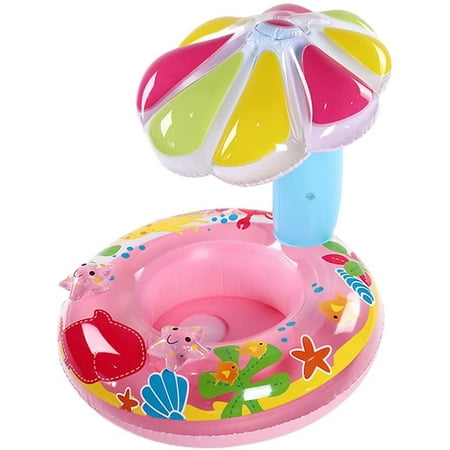 HTCM Inflatable Pool Floats PVC Swim Rings Flower and Umbrella Design ...