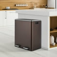LAZY BUDDY Step On Trash Can with Lid, 60 L / 16 gal Stainless Steel Kitchen Garbage Can, Dual ...