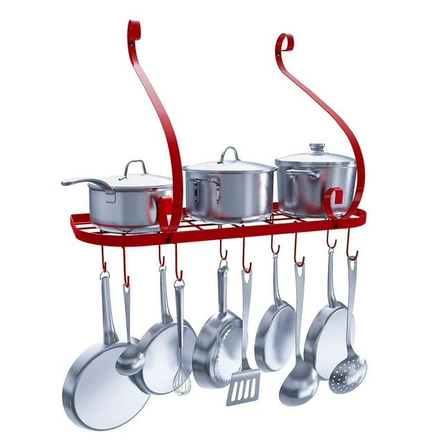 VDOMUS Wall Mount Pot Pan Rack, Kitchen Cookware Storage Organizer, 24 ...