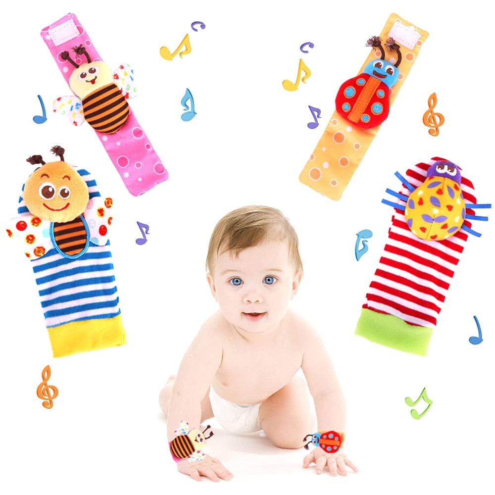 Click here for Generic 4 Pieces Baby Wrist Rattle Animal Rattle F... prices