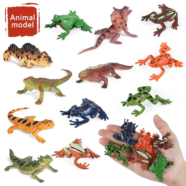 Uheoun 12PC Colorful Simulation Mini Animals And Small Animals Suit ...