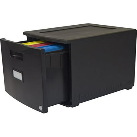 Storex Plastic One-Drawer File Cabinet - Locking Document Organizer for ...