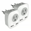 VINTAR 2-Pack EU Travel Adapter, US to Europe Plug, 2 USB Ports, 3750W ...