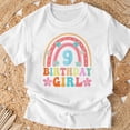 9Th Birthday Girl 9Yr 9 Year Old Rainbow Groovy Bday TShirt - Walmart.com