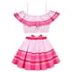 SUEE Girls Princess Peach Swimsuit 2-Piece Off Shoulder Bathing Suit ...
