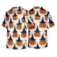 Men Short Sleeve V Neck Halloween Print Chest Pocket Scrub Top ...
