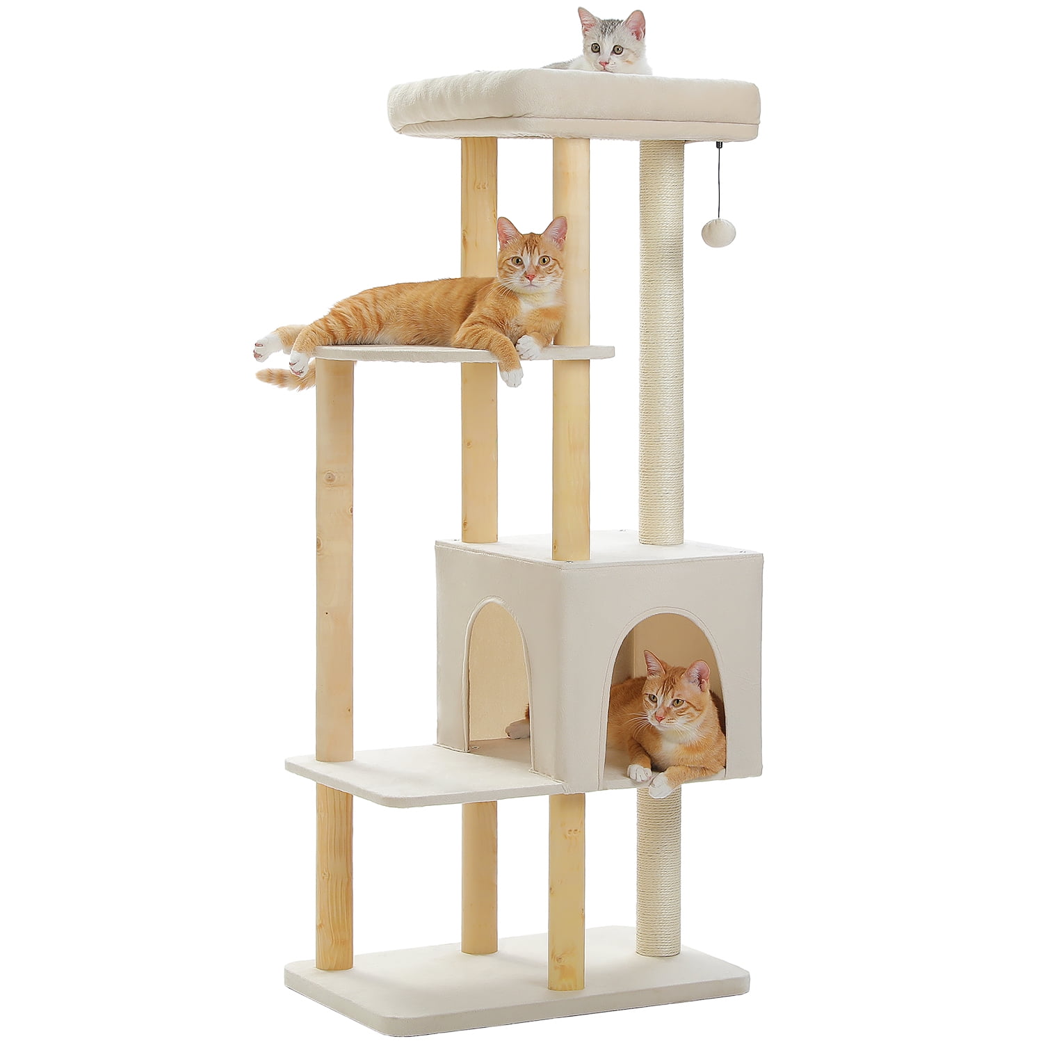 Click here for Pawz Road 53 Large Cat Tree Modern Wooden Cat Towe... prices