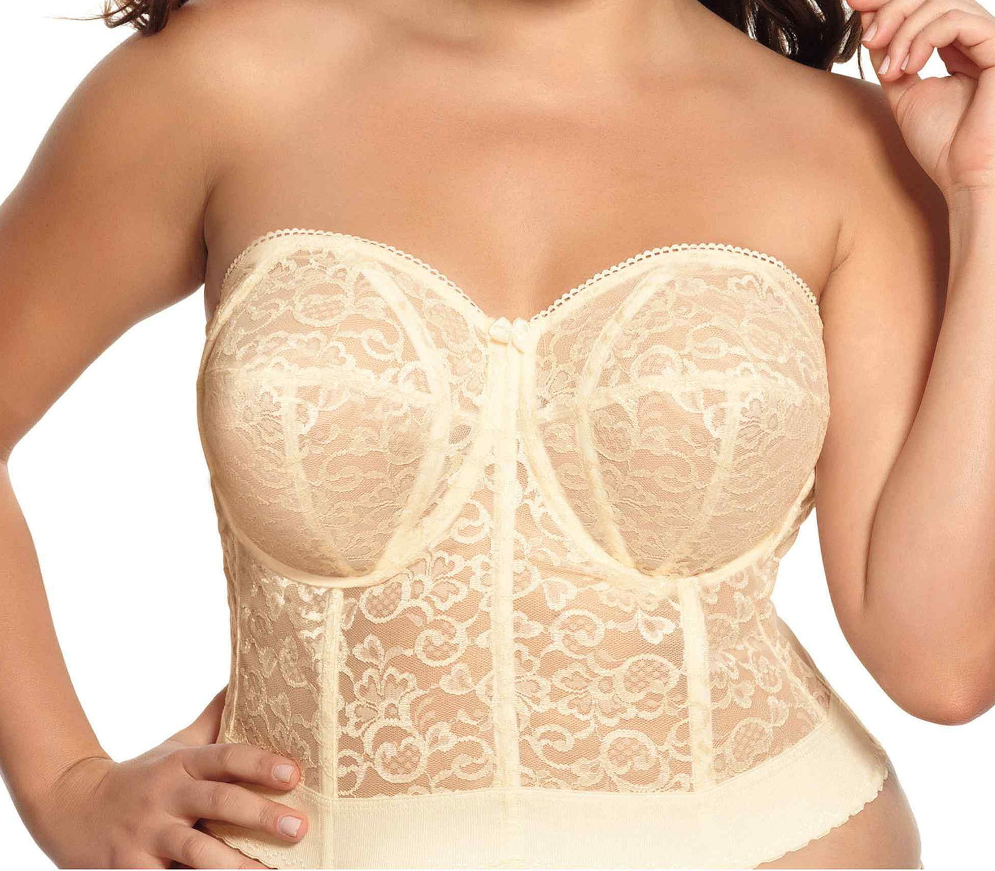 Goddess Goddess Bridal Women`s Plus Size Lace Bustier Bra 44dd Ivory