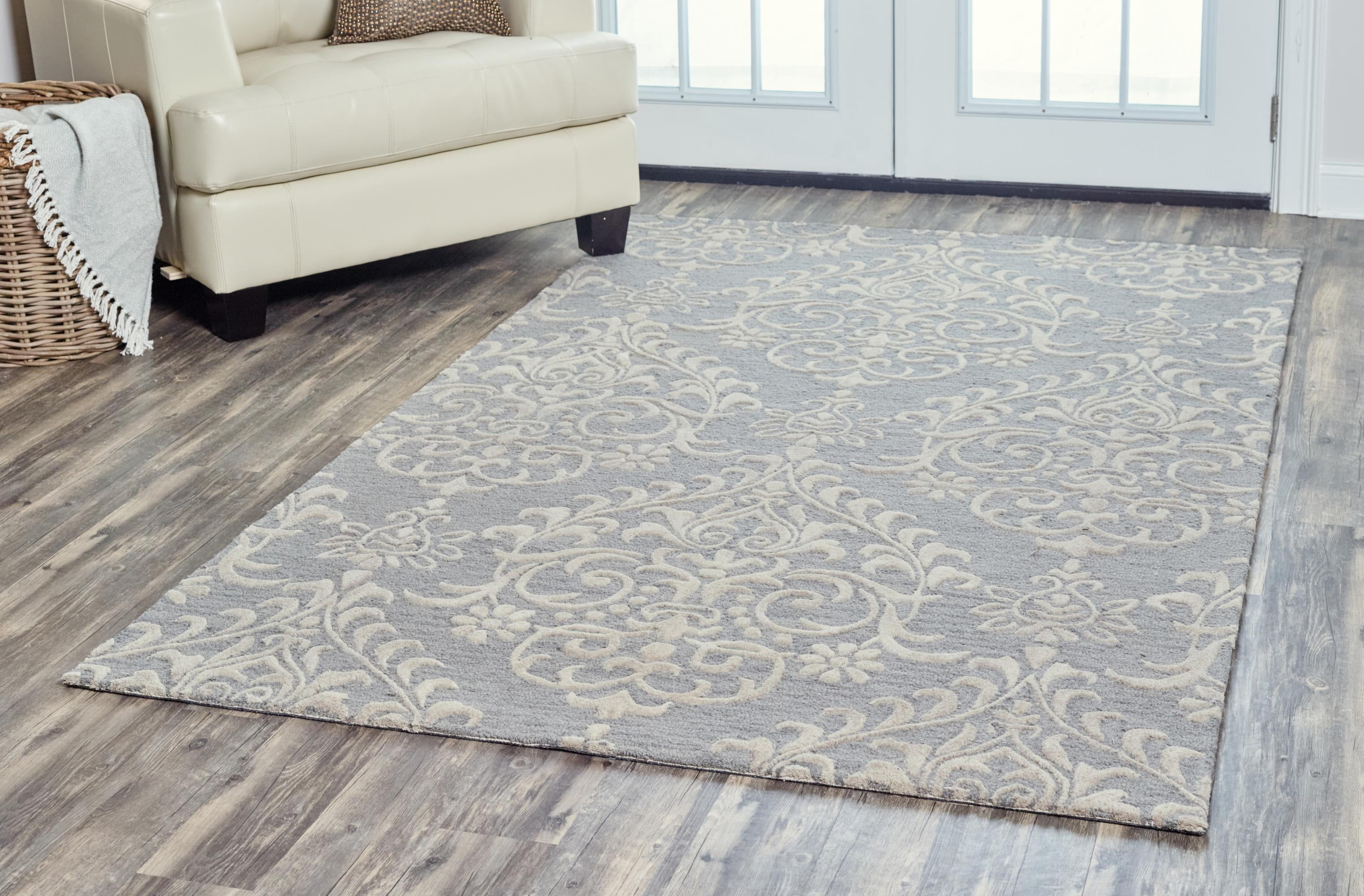 Rizzy Home FF9426 Gray 8' x 10' Hand-Tufted Area Rug - Walmart.com ...