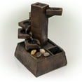 Alpine Corporation 11" Tiered Stone Indoor / Outdoor Tabletop Fountain ...