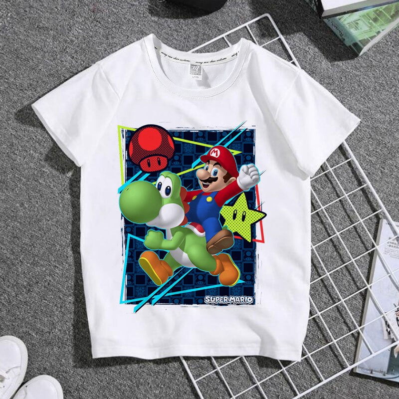 Camiseta con estampado de dibujos animados de Super Mario Yoshi para ...