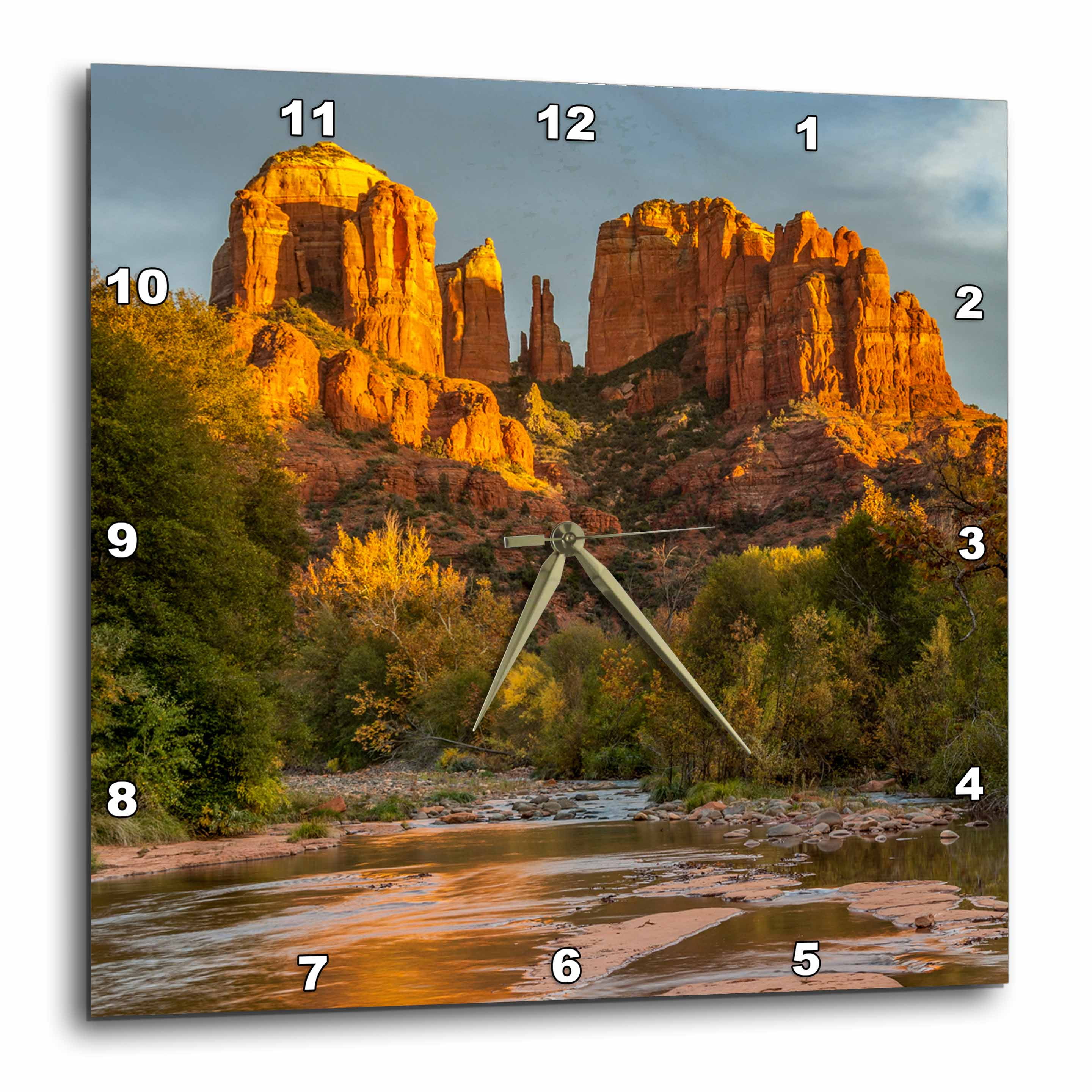 3dRose USA, Arizona, Sedona, Cathedral Rock - Wall Clock, 15 by 15-inch ...