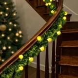 Battery Operated Christmas Garland with White Led Lights | 13-Foot ...