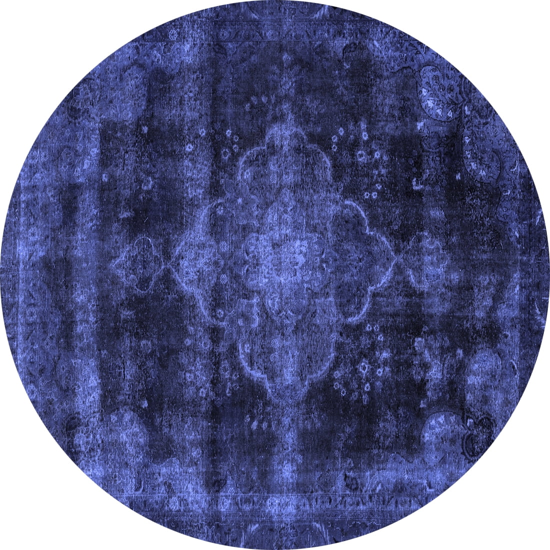 Ahgly Company Indoor Round Abstract Blue Modern Area Rugs, 6' Round ...