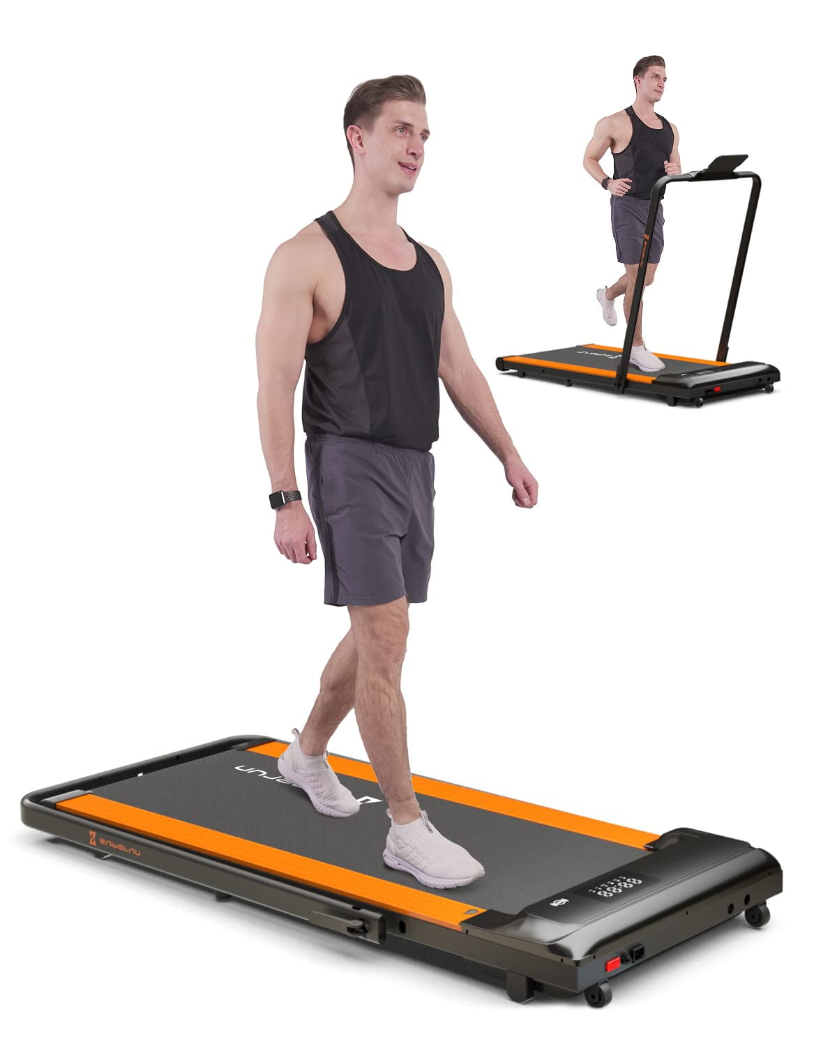 Superun 2 in 1 Folding Treadmill 3 HP Indoor Walking pad with 300lbs ...