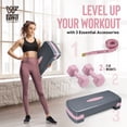 Aerobic Stepper Set with Dumbbells & Measuring Tape, Adjustable Height ...
