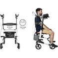 KMINA - Upright Rollator Walker with Seat and Back Support, Stand Up ...