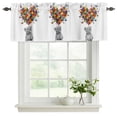Abstract Lion 2 Panels Kitchen Valance, Colored Heart Paint Red Blue ...