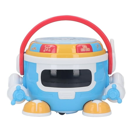 Baby Drum Robot Toy 360 ° Rotation Music Light Projection Cylindrical ...