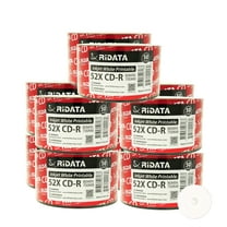 500 Pack Ridata Black CD-R 48X 700MB 80M Shiny Silver Thermal Surface ...