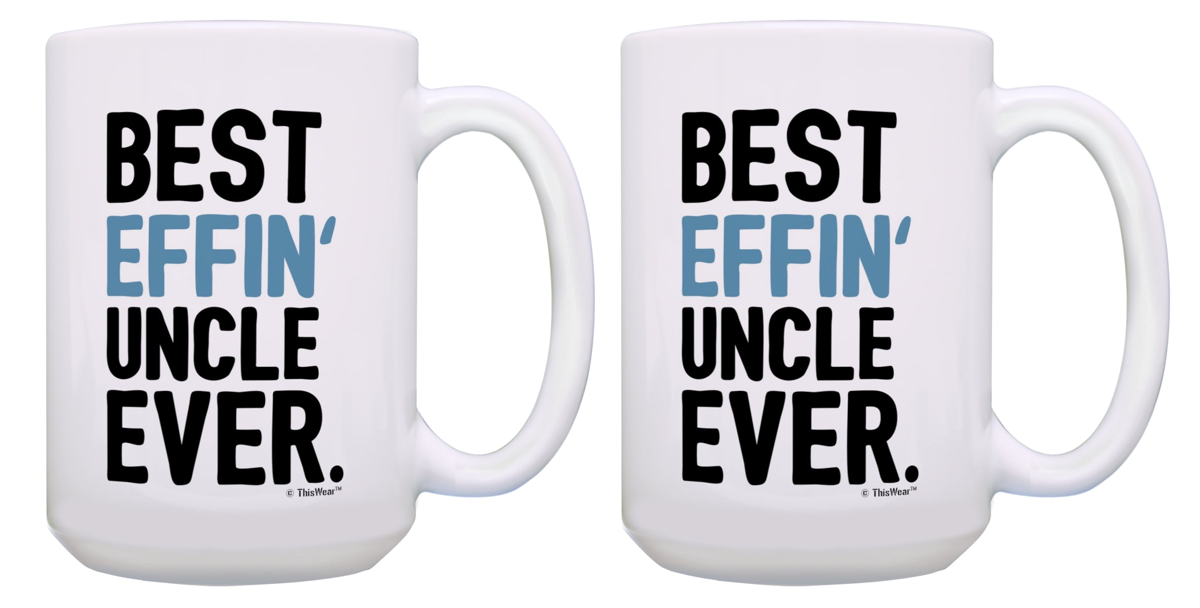 ThisWear Cool Uncle Gifts Best Effin Uncle Ever Mug Set 2 Pack 15oz ...