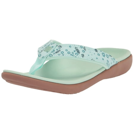 Spenco Women's Yumi Nuevo Floral Flip-Flop, Fair Aqua, 12 Wide ...