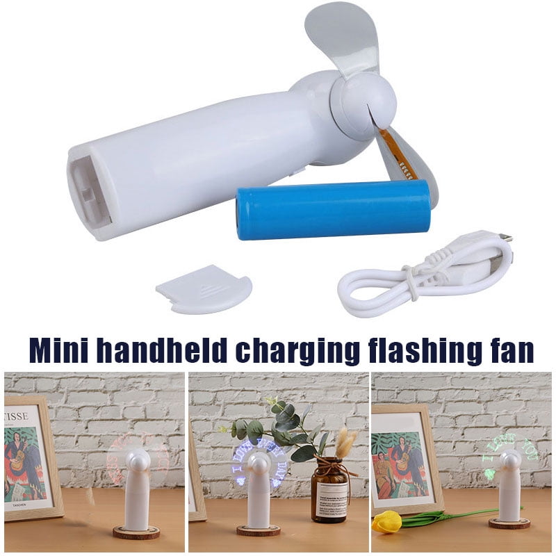 Flashing LED Mini Light-Up Handheld Personal Fan with Changing Patterns ...