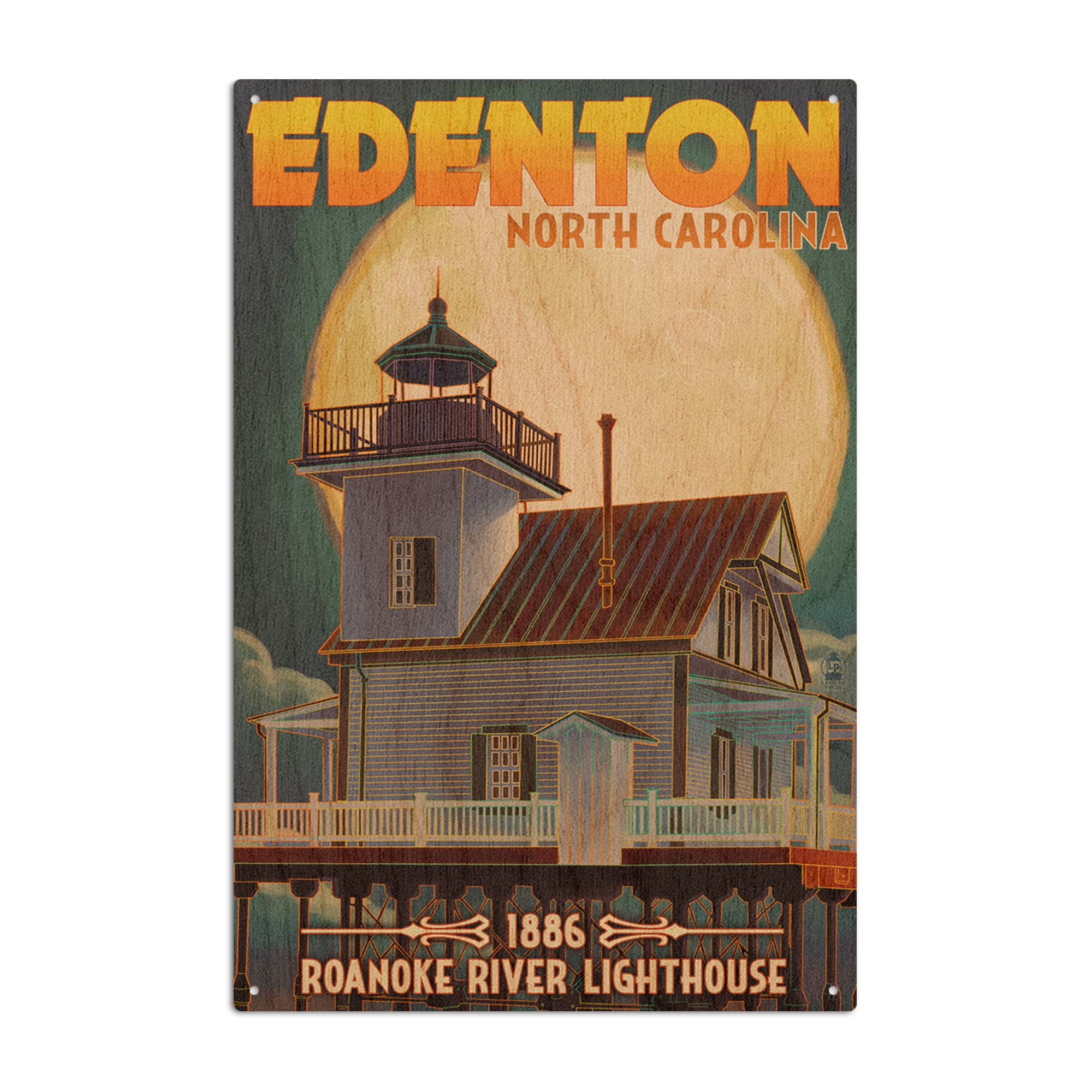 Edenton, North Carolina, Lighthouse and Moon, Roanoke River Lighthouse ...