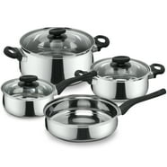 Maxam® 18pc Stainless Steel Cookware Set with Steam Control™ Knobs ...