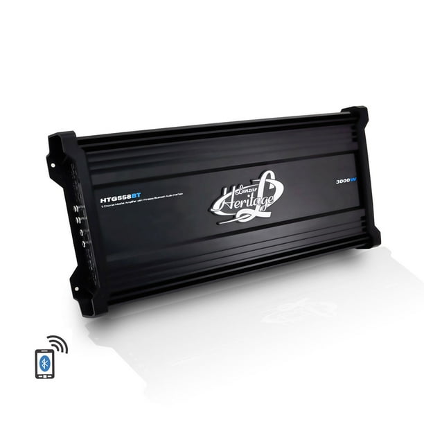 Lanzar HTG558BT 5 Channel 3,000 Watt Car Audio MOSFET Amplifier with ...