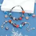Mixed Styles Handmade Lampwork Glass European Beads with Brass Double ...