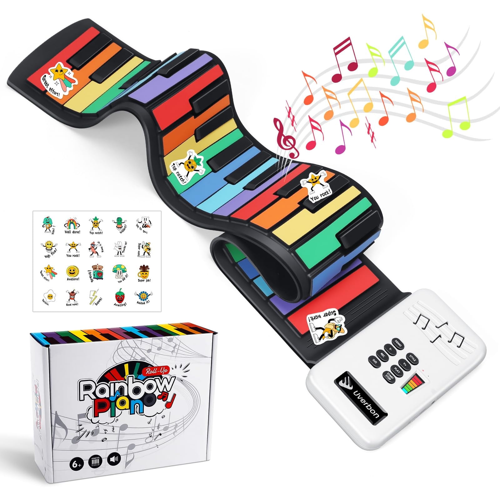 Roll Up Piano Keyboard for Kids, Portable 49 Keys Digital Electric ...