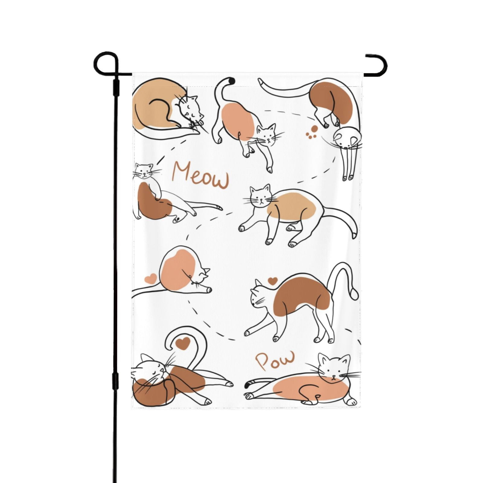 XMXY Cat Sketch Doodle Garden Flags Double Sided,Farmhouse Holiday Yard ...