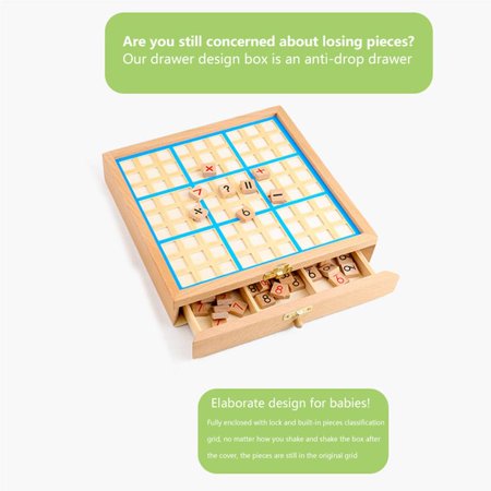 Wooden Drawer Sudoku Chess Game Logical Thinking Training Educational ...