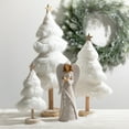 Faux Fur Tabletop Tree White 24"H Wood Set of 3 - Walmart.com