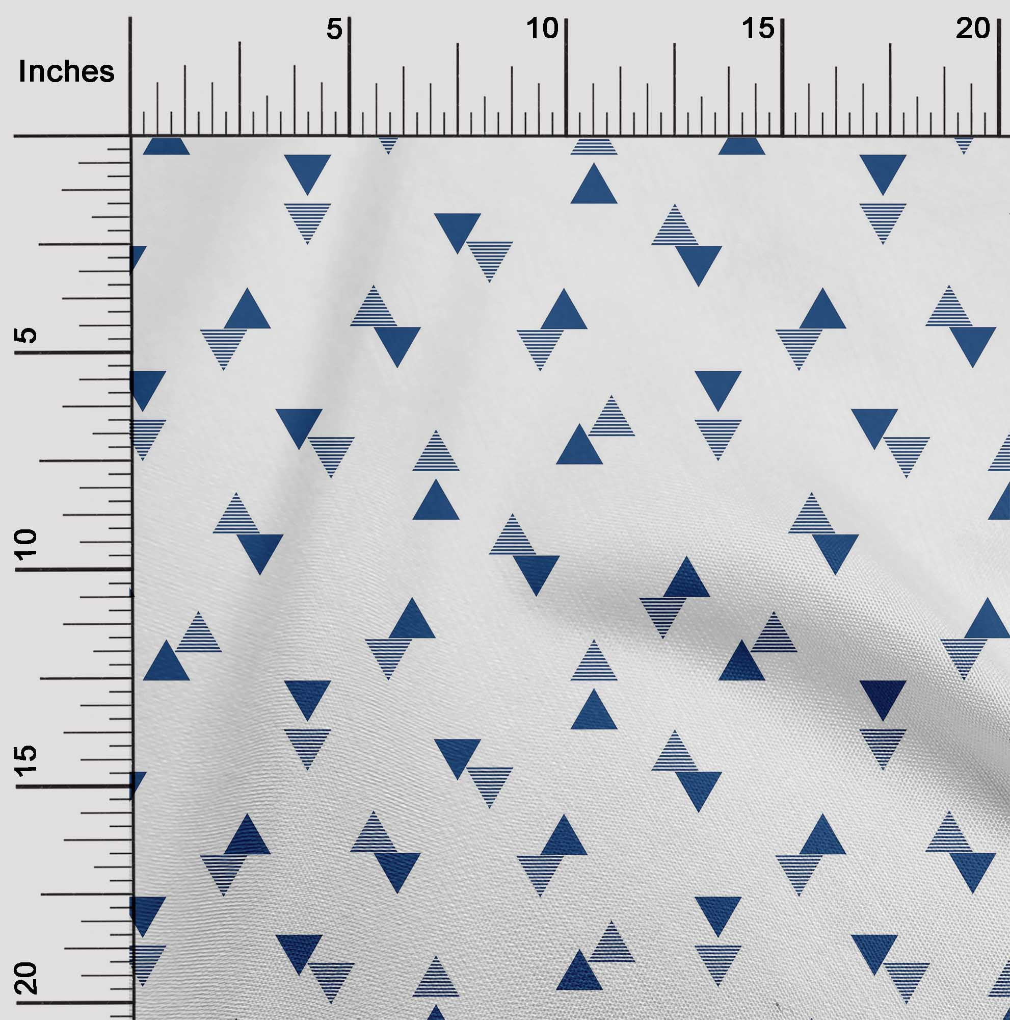 oneOone Silk Tabby Fabric Triangle Geometric Print Fabric by The Yard ...