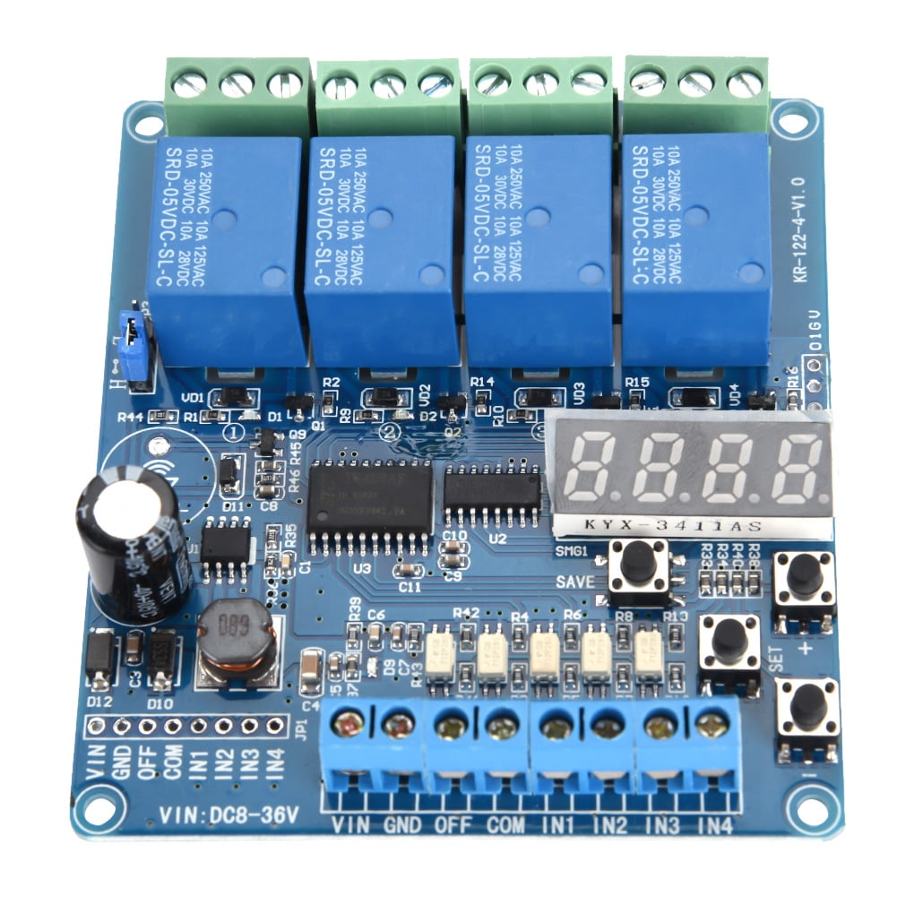 Timer Delay Controller Module , 8-36V 4 Channel Multifunction Time ...
