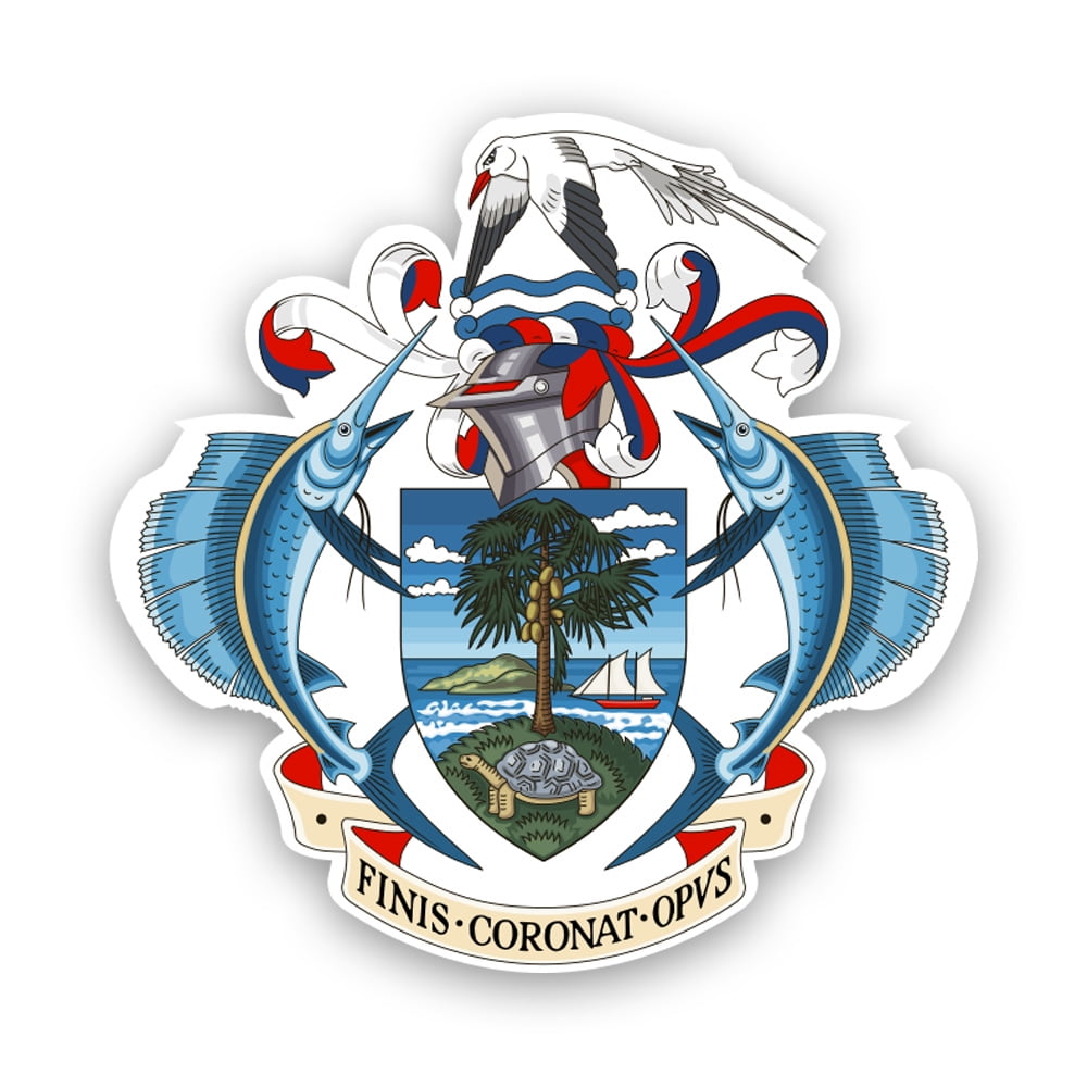 Seychellois Coat of Arms Sticker Decal - Self Adhesive Vinyl ...