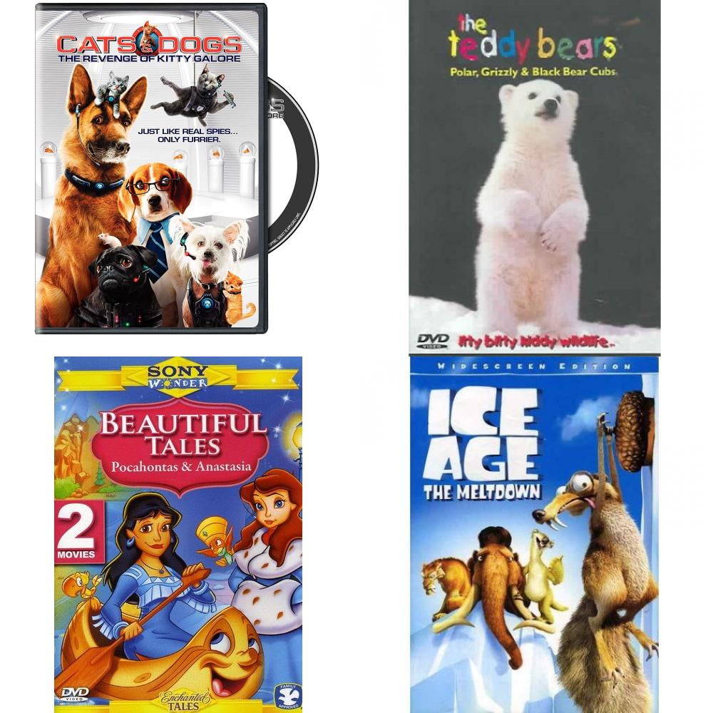 Children's 4 Pack DVD Bundle: Cats & Dogs: The Revenge of Kitty Galore ...