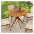 Eucalyptus Wood Patio Dining Table - 35.5" Outdoor Round Table - Teak ...