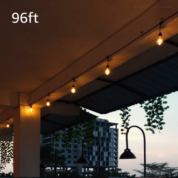 TORCHSTAR 96ft LED 110V Outdoor String Lights, 30+2 Shatterproof ...