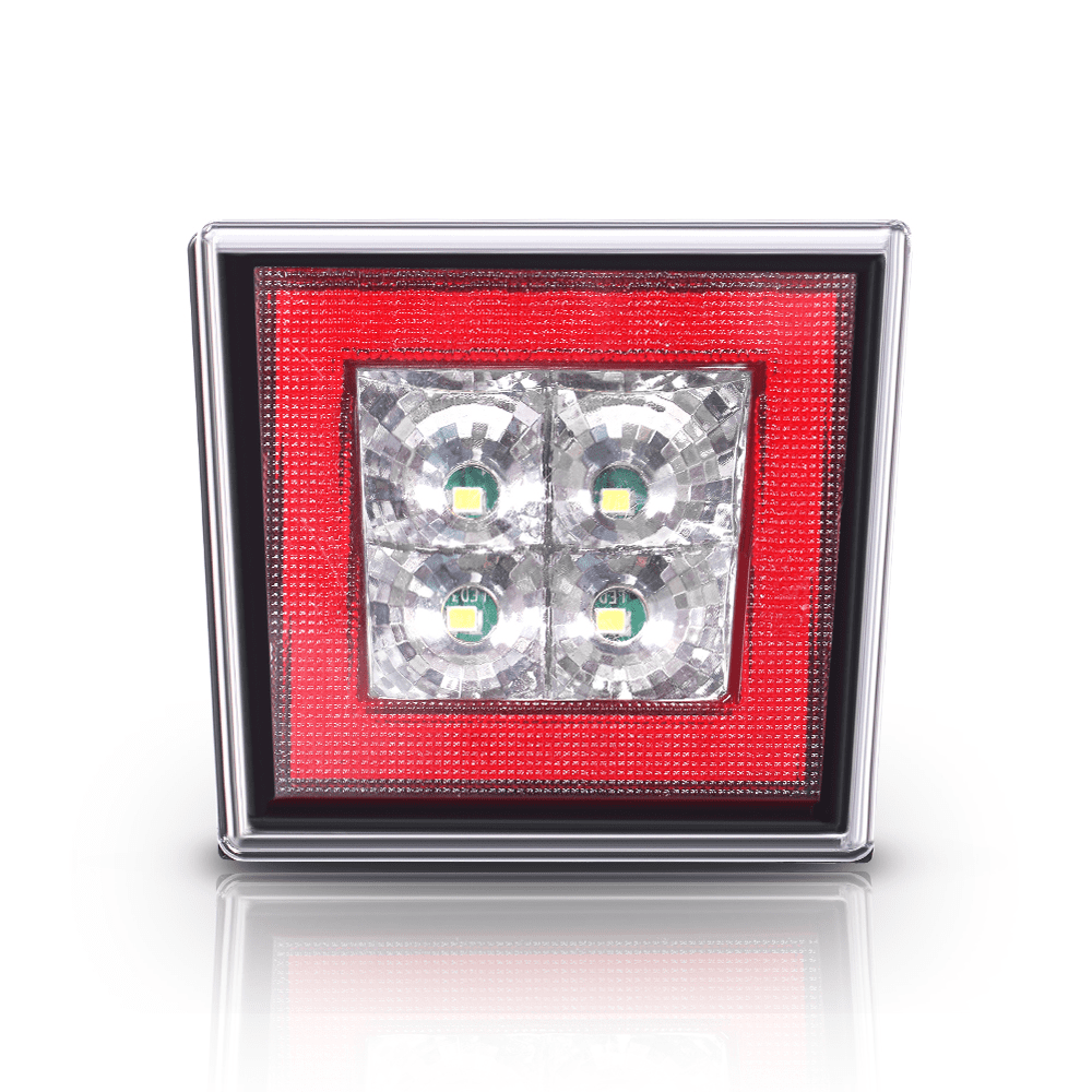 Ikon Motorsports Compatible with Universal Square Red LED Rear Tail ...