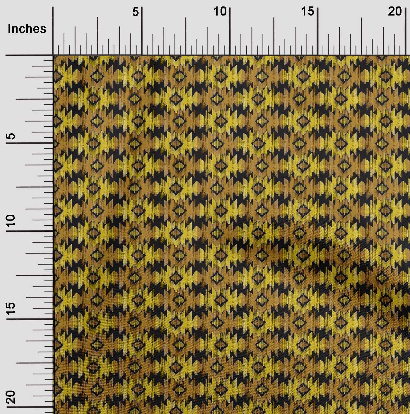 oneOone Organic Cotton Poplin Twill Fabric Geometric Ikat Print Fabric ...