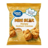 Great Value Mini Bear Honey Graham Cookies, 1 oz, 10 Pack, Individually ...