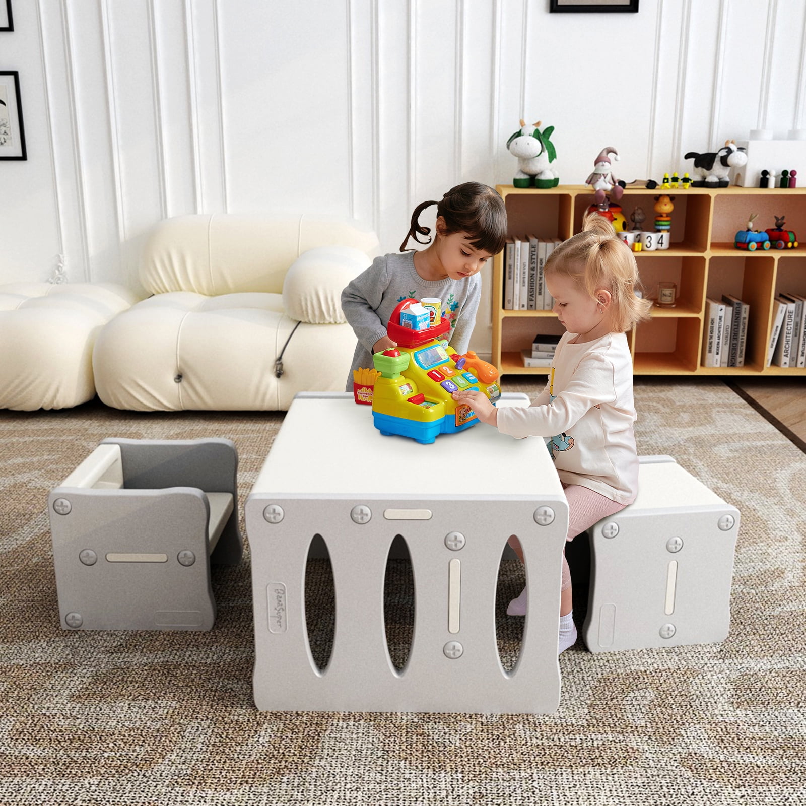 BanaSuper Toddler Table and Chair Set Plastic Activity Table for ...