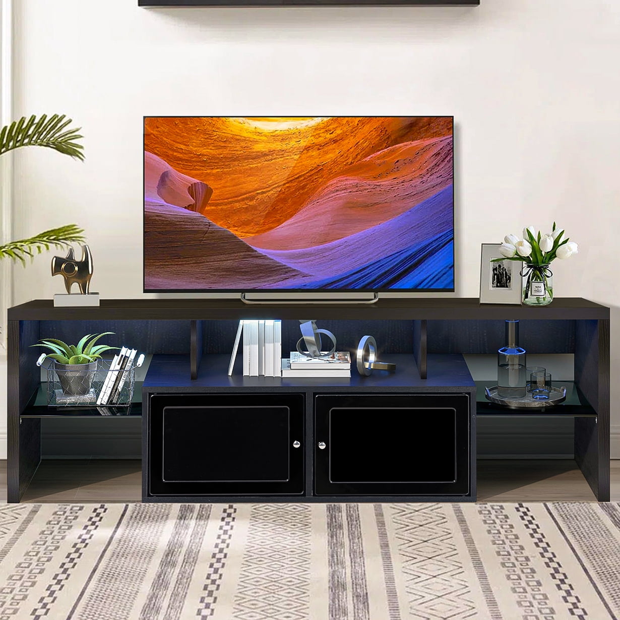 Canddidliike RGB TV Stand with Remote Control for up to 65 inches TV ...