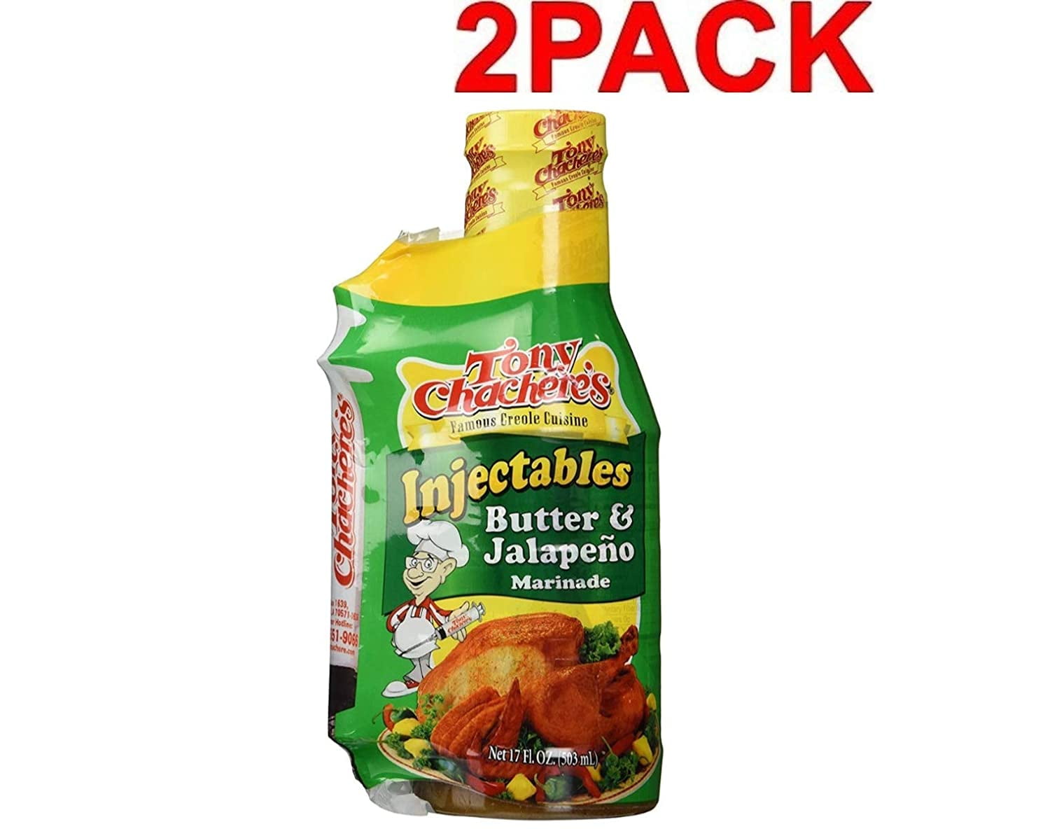 Tony Chacheres Creole Butter and Jalapeno Marinade, 17 Oz (2) - Walmart.com