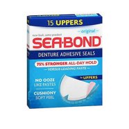 Sea-Bond Denture Adhesive Seals Combo Pack, Original Flavor, 15 Uppers ...
