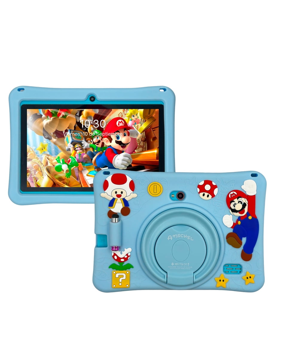 Tablet Kids Amschel K98 7'' De Mario Bros 64gb 4gb Ram Azul | Bodega ...